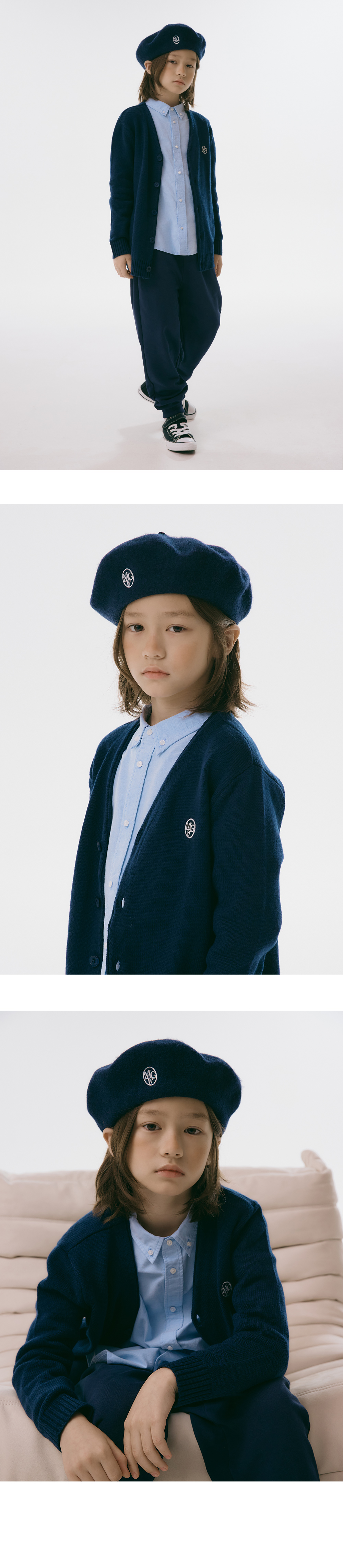 ENFANT CIRCLE LOGO EMBROIDERY WOOL BERET navy - 감도 깊은 취향 셀렉트샵 29CM