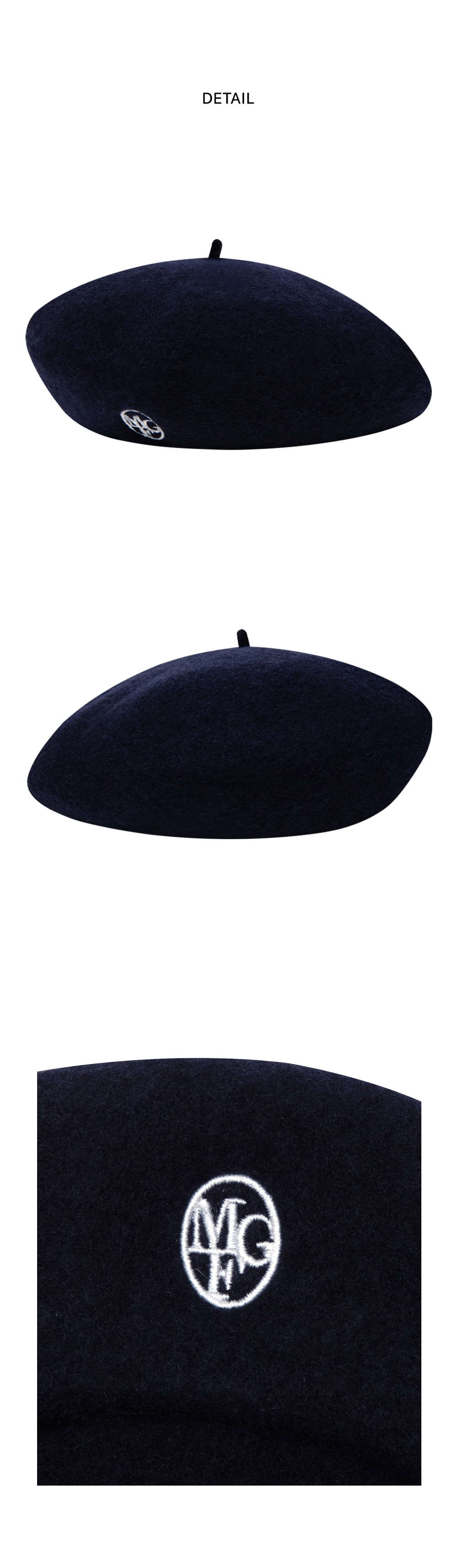 ENFANT CIRCLE LOGO EMBROIDERY WOOL BERET navy - 감도 깊은 취향 셀렉트샵 29CM