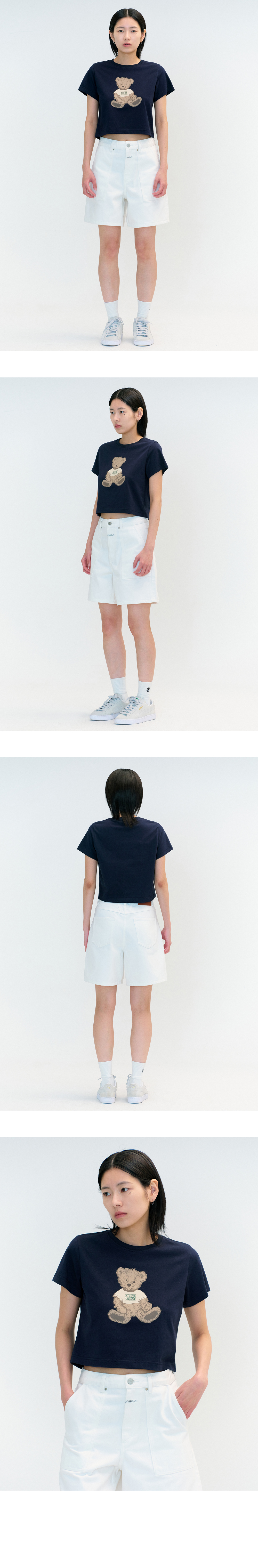 W DOODLE BEAR CROP TEE navy - 감도 깊은 취향 셀렉트샵 29CM