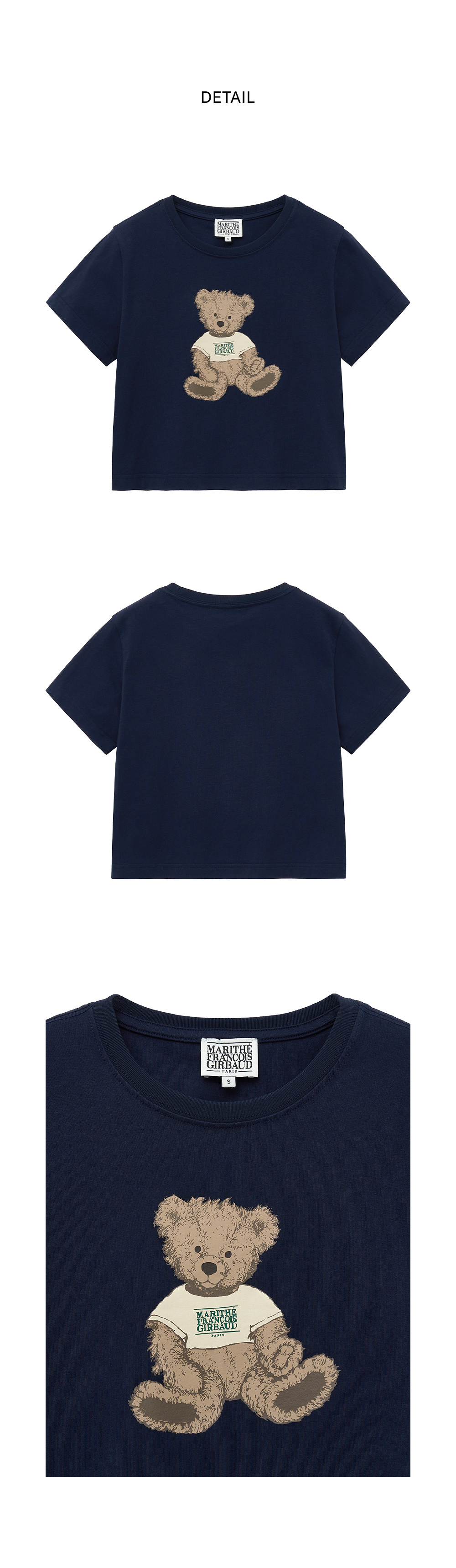 W DOODLE BEAR CROP TEE navy - 감도 깊은 취향 셀렉트샵 29CM