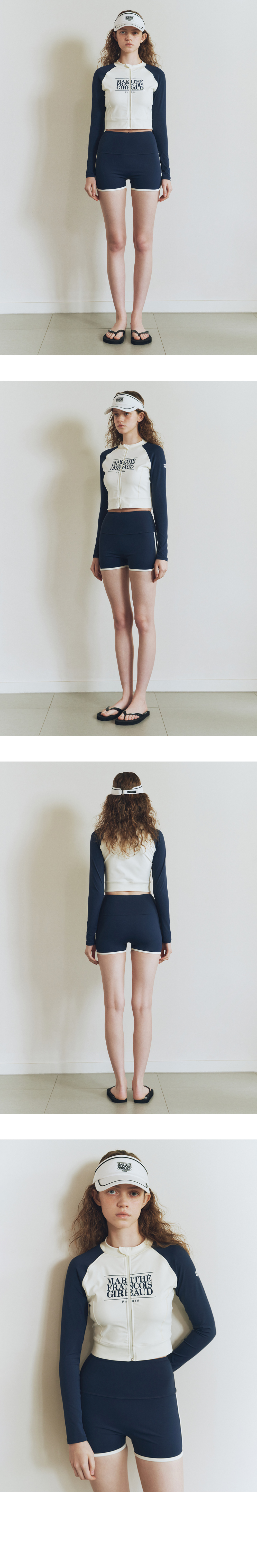 MFG X ARENA W CLASSIC LOGO CROP RASH GUARD SET-UP navy - 감도 깊은 취향 셀렉트샵 29CM