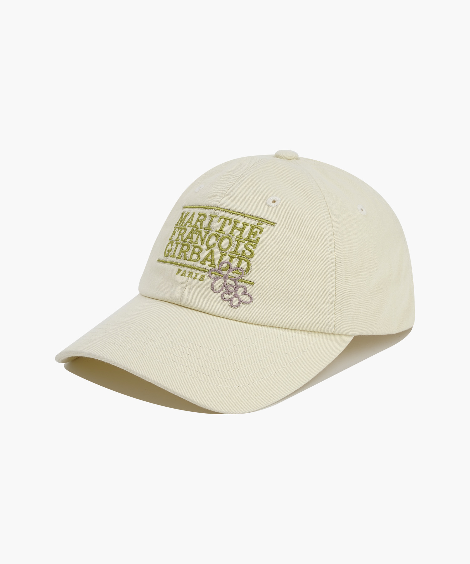 CLASSIC LOGO FLOWER STITCHED CAP cream - MARITHÉ+FRANҪOIS GIRBAUD