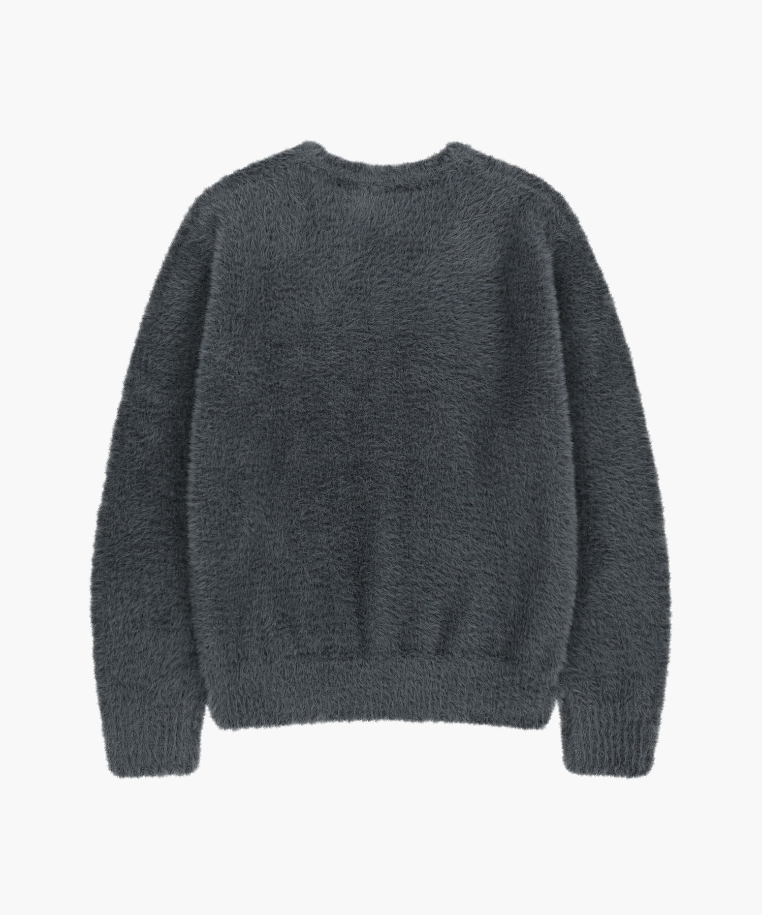 DRAWING LOGO HAIRY KNIT PULLOVER charcoal - MARITHÉ+FRANҪOIS GIRBAUD